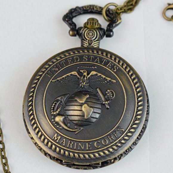 USNC | Accessories | Usmc Marine Corps New Pocket Watch With Chain ...